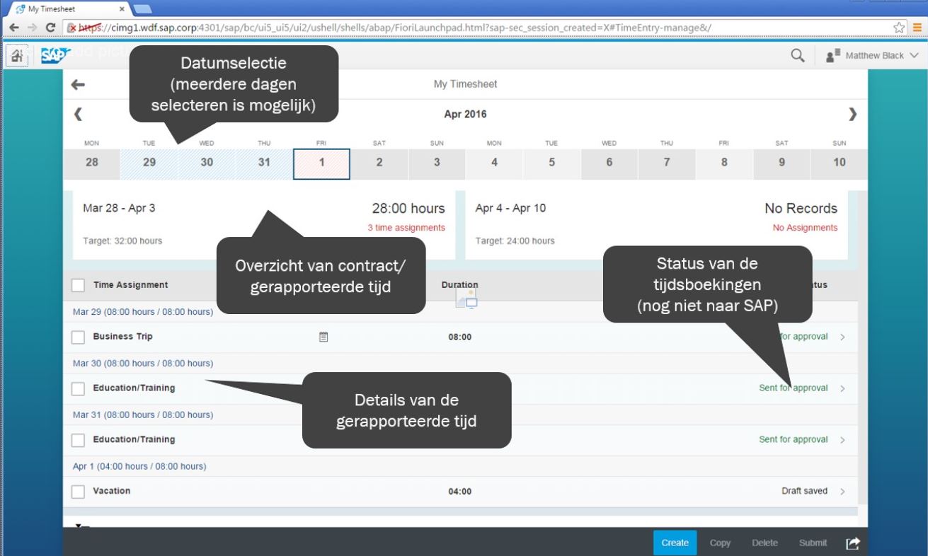 Fiori: My Timesheet App for time booking in SAP (CATS) | Ideo